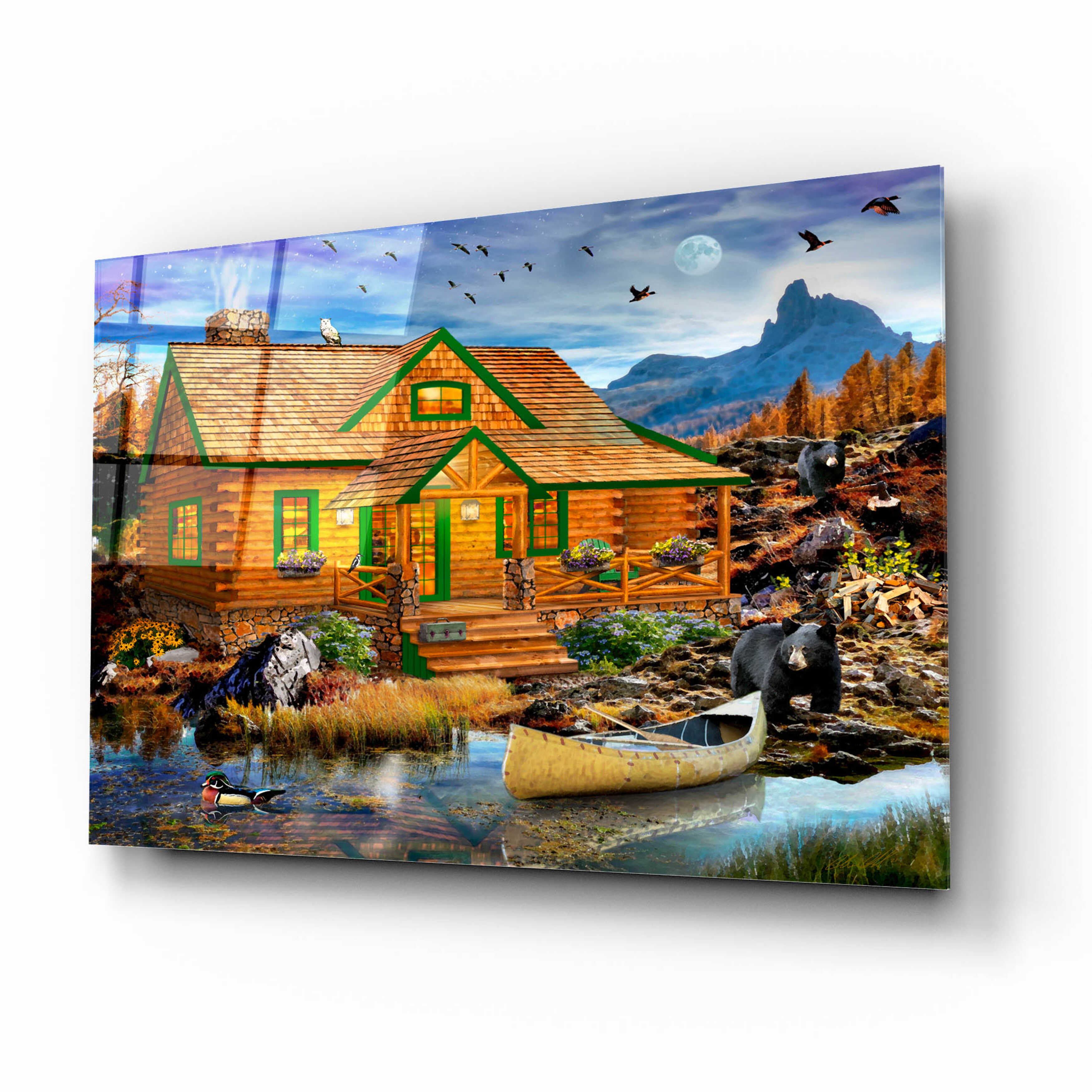 Loon Peak® 'Blue Mountain Cabin' By Chris Dobrowolski, Acrylic Glass Wall Art, 36"X24" - Wayfair ...